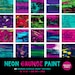 Neon Grunge Paint, Digital Paper, Abstract Art, Colorful Paint ...