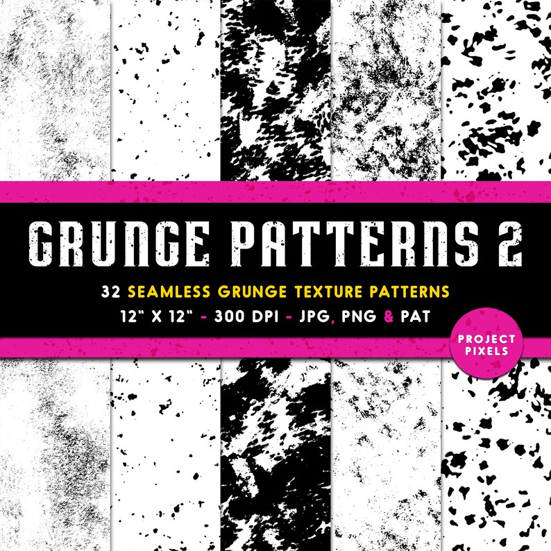 Seamless Grunge Patterns 2 Grunge Textures Grunge Clip Art - Etsy