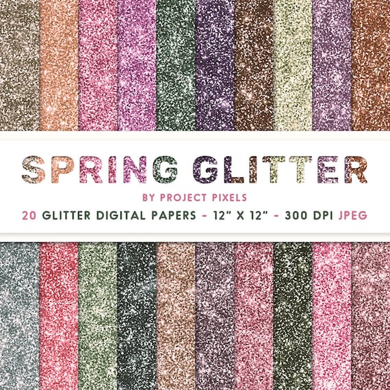 Spring Glitter Digital Paper Glitter Backgrounds Glitter | Etsy