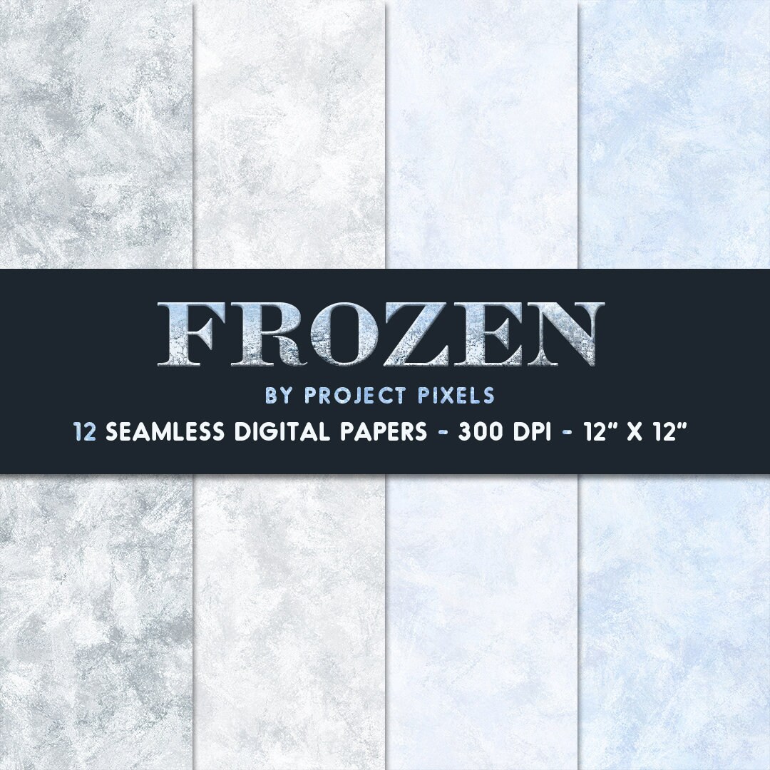 Frozen Digital Paper, Ice Texture, Winter Art Paper, Gradient Paper ...