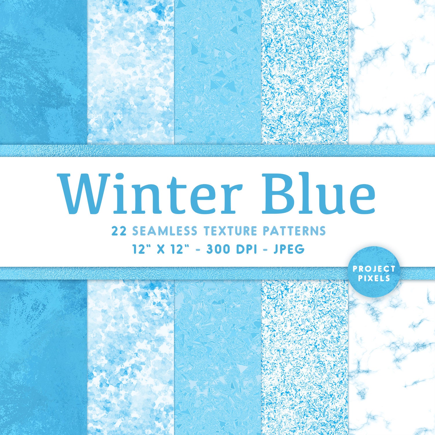 Winter Blue Textures, Seamless Patterns, Digital Paper, Ice Texture ...