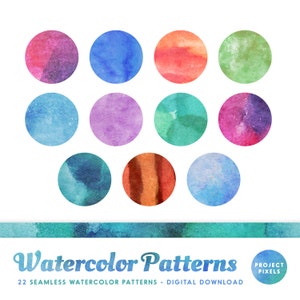 Watercolor Patterns, Seamless Texture Patterns, Digital Paper ...