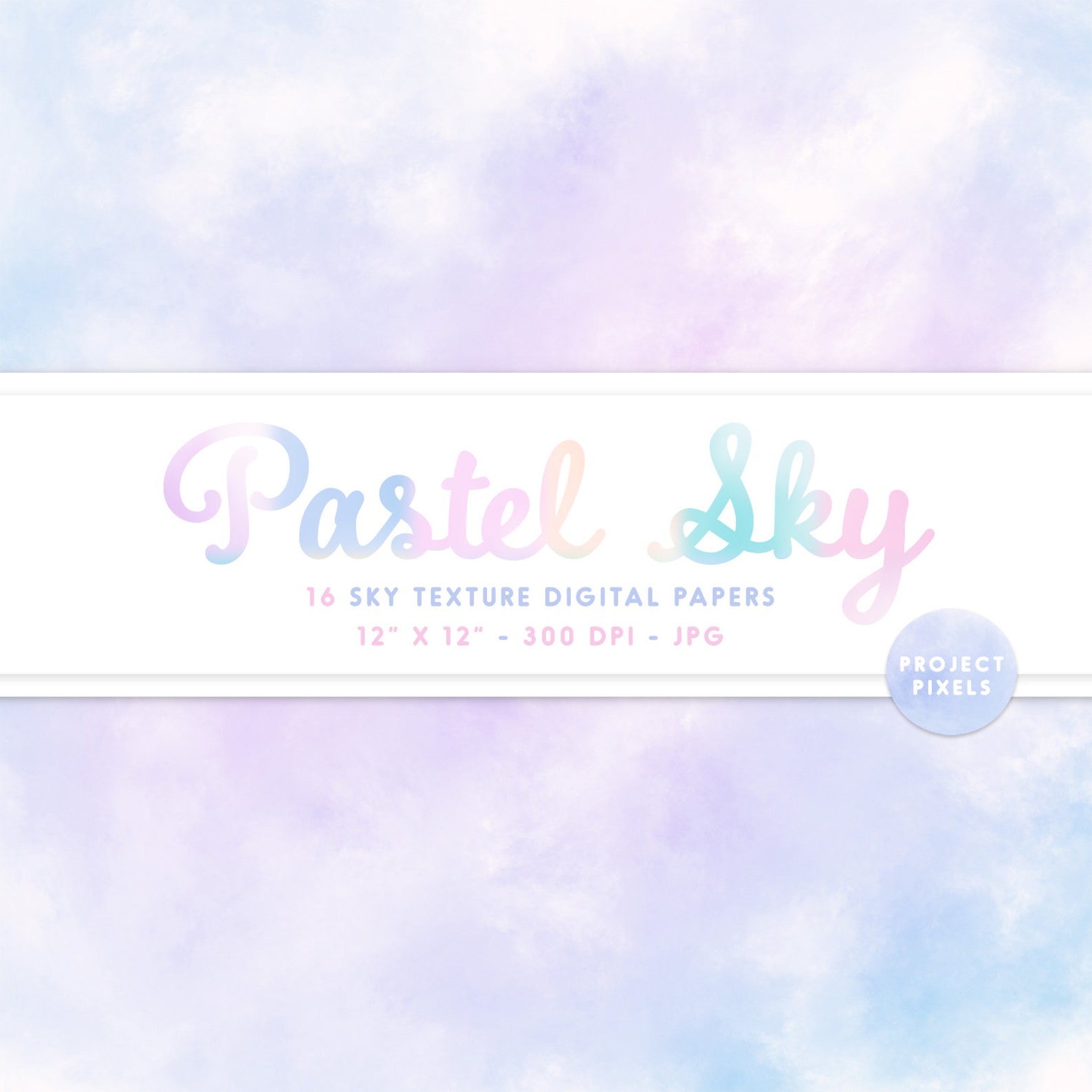 Pastel Sky Digital Paper, Soft Paint Texture, Dreamy Sky Background ...