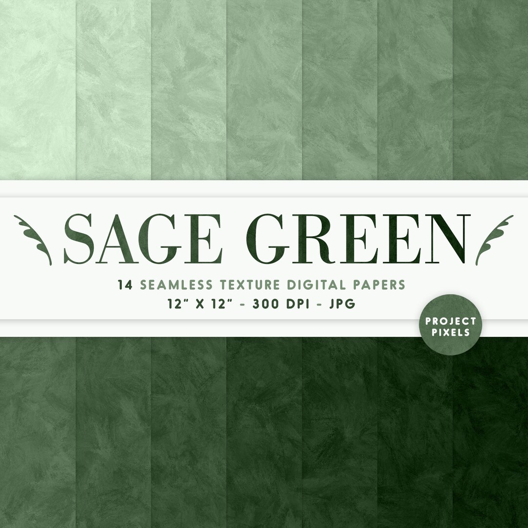 Sage Green Digital Paper Pack, Nature Paper Textures, Gradient Paper ...