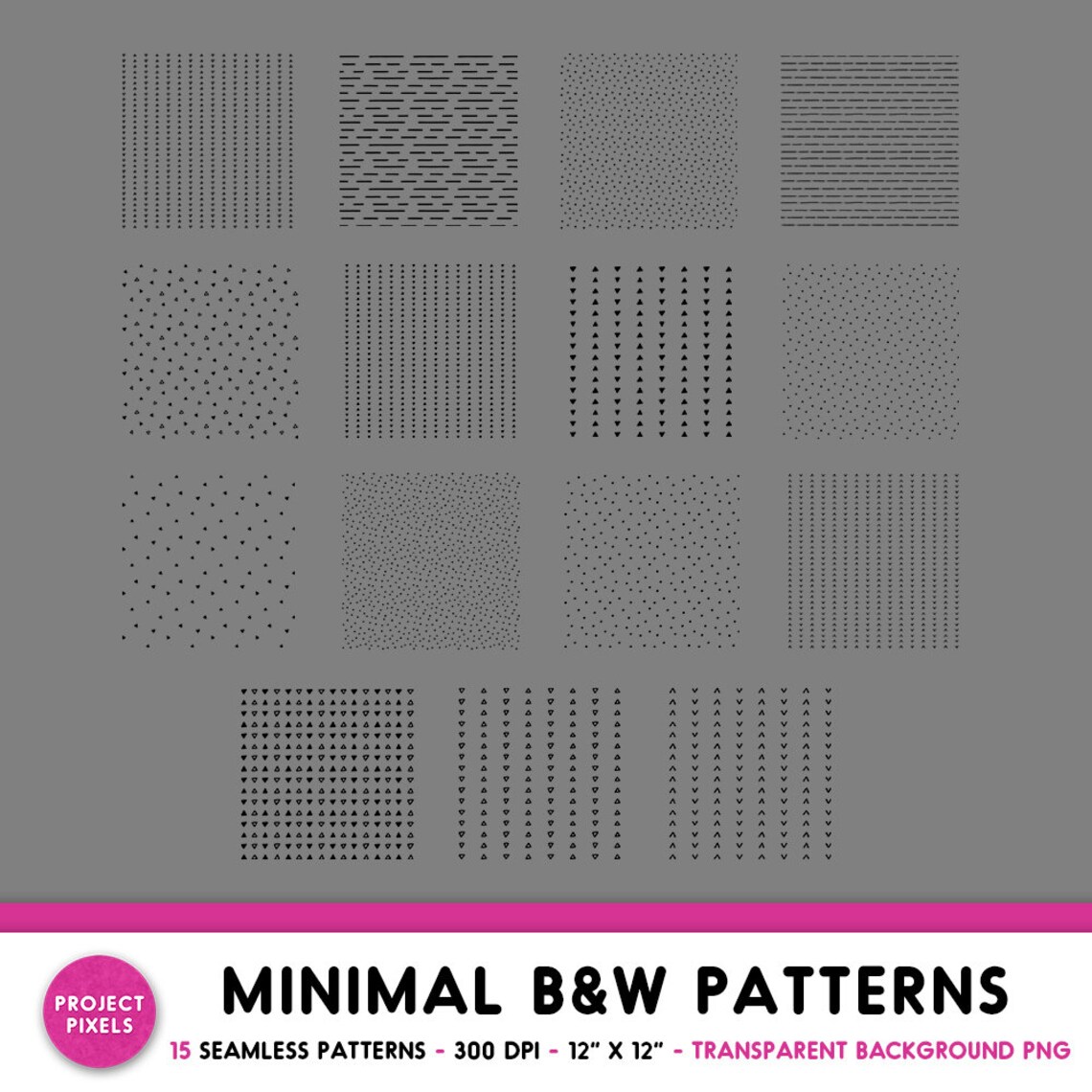 Minimal Black and White Patterns Seamless Patterns Hand - Etsy