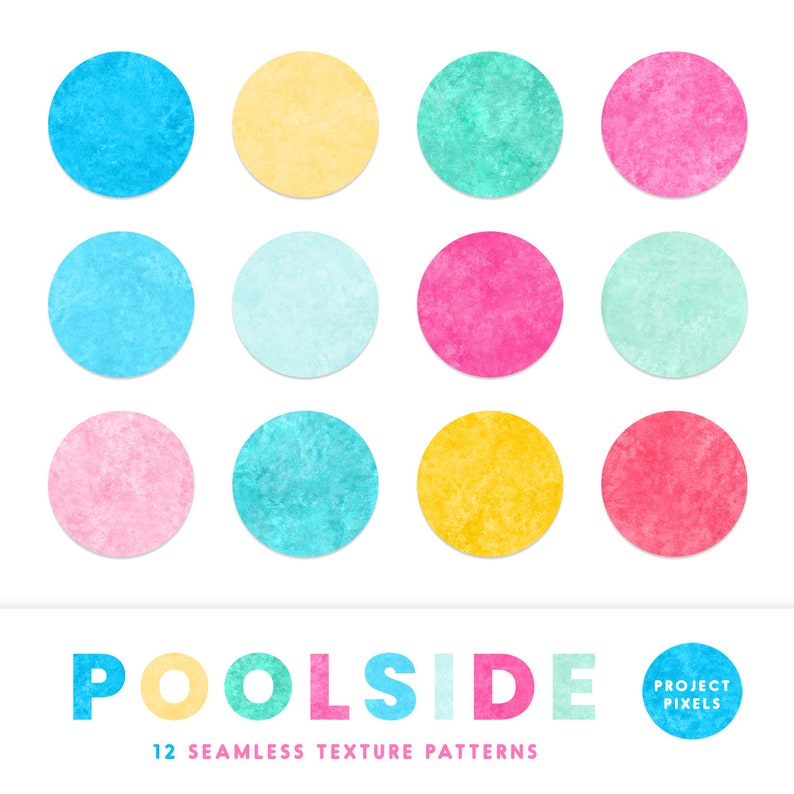 Poolside Summer Digital Paper Fun Color Palette Beach Art - Etsy