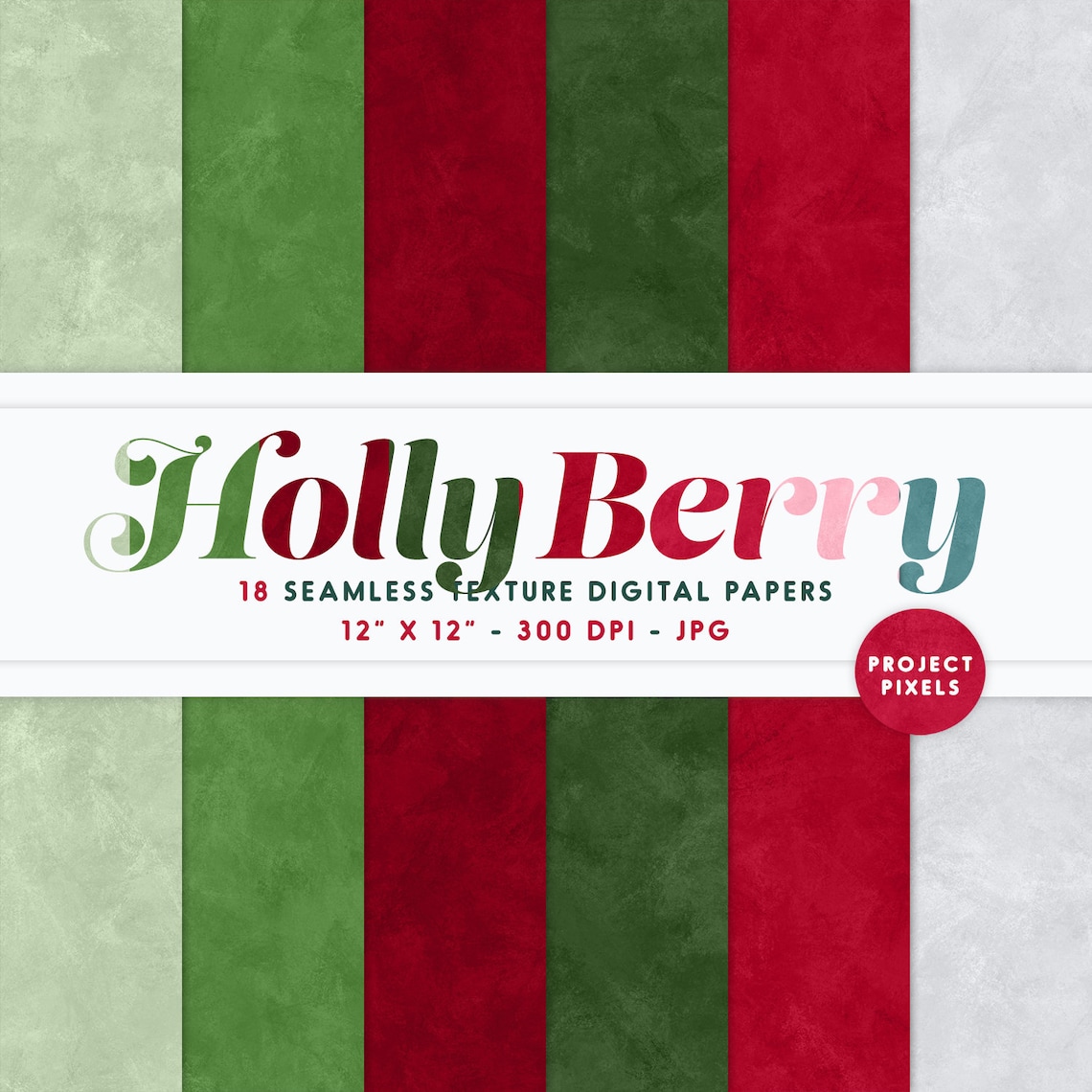 Holly Berry Digital Paper Seamless Texture Patterns Holiday - Etsy
