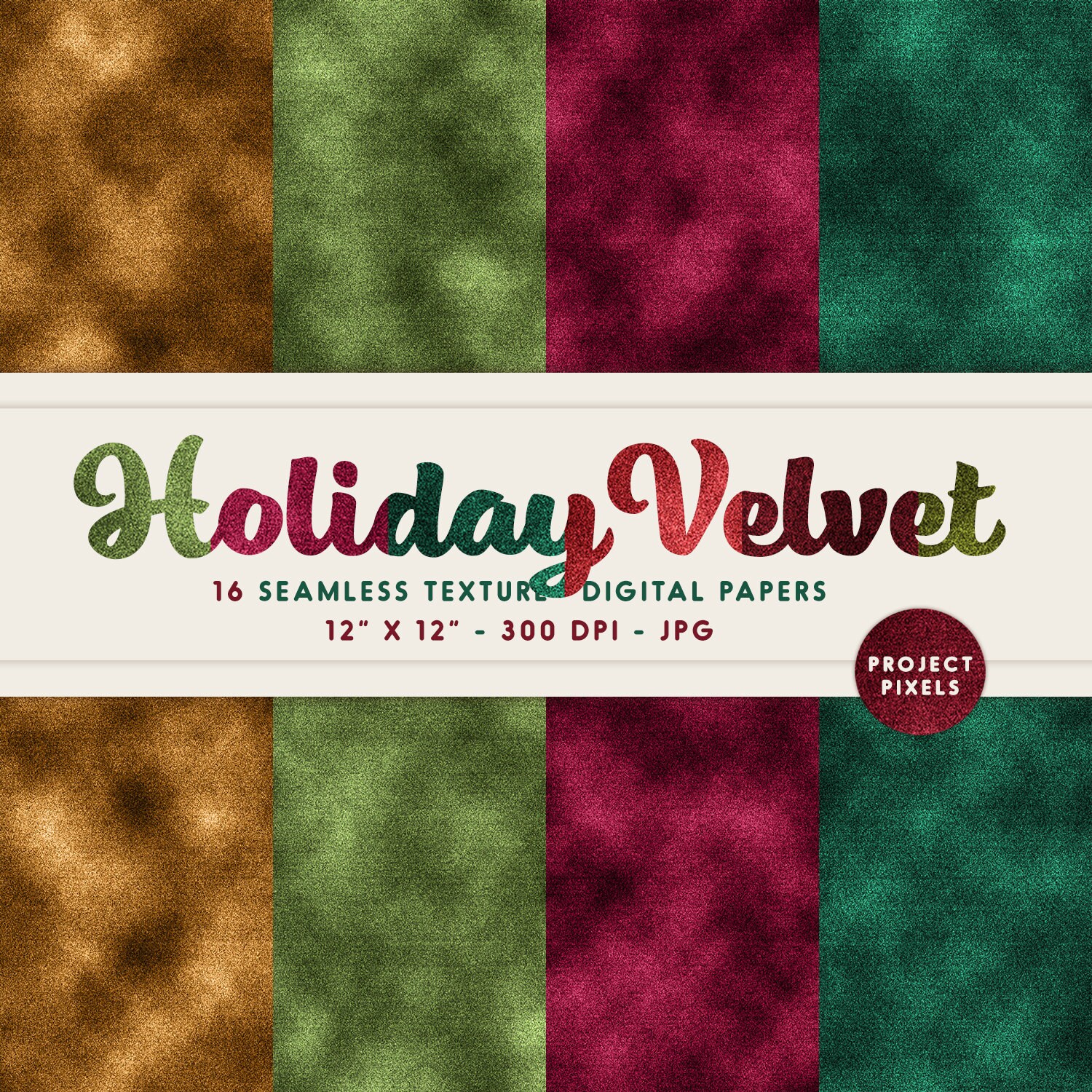 Holiday Velvet, Digital Paper Pack, Rich Velvet Seamless Textures ...