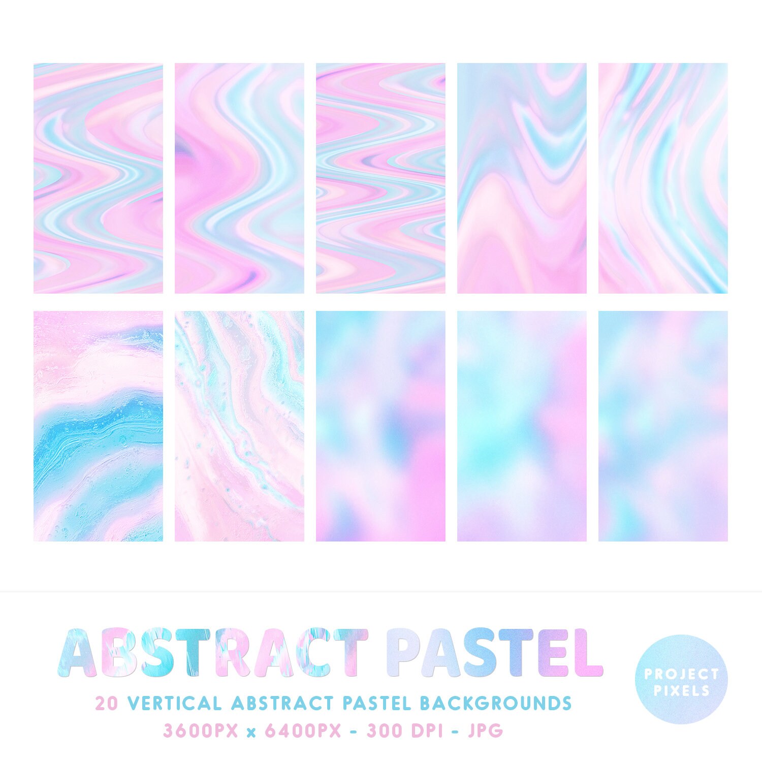 Abstract Pastel Backgrounds Holographic Digital Paper - Etsy