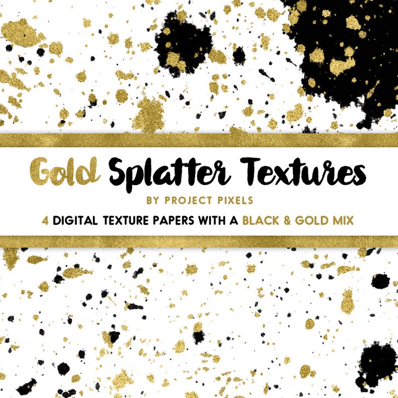 Gold Splatter Textures Gold Grunge Paper Ink Digital Paper - Etsy