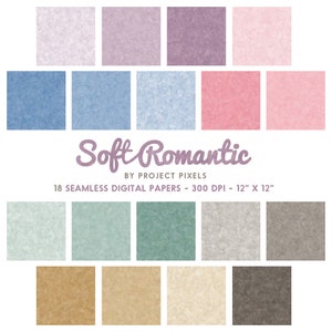 Soft Romantic Digital Paper Pack, Soft Art Textures, Gradient Paper ...