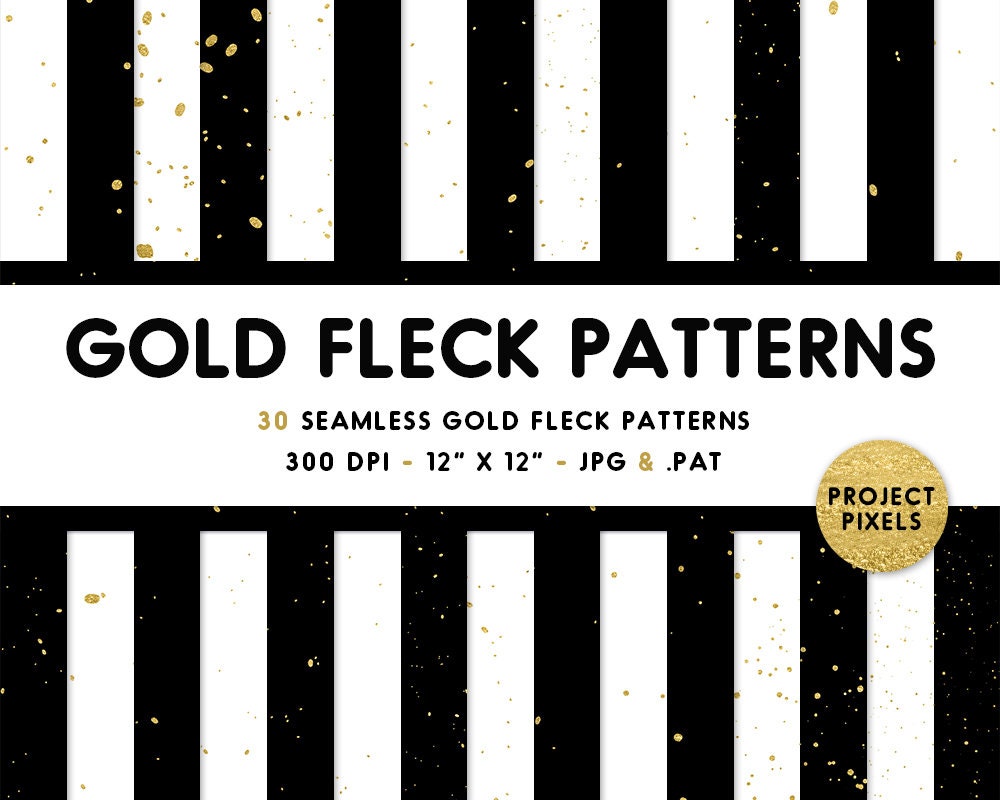 Gold Fleck Patterns, Digital Paper Pack, Seamless Patterns, Gold Paint ...