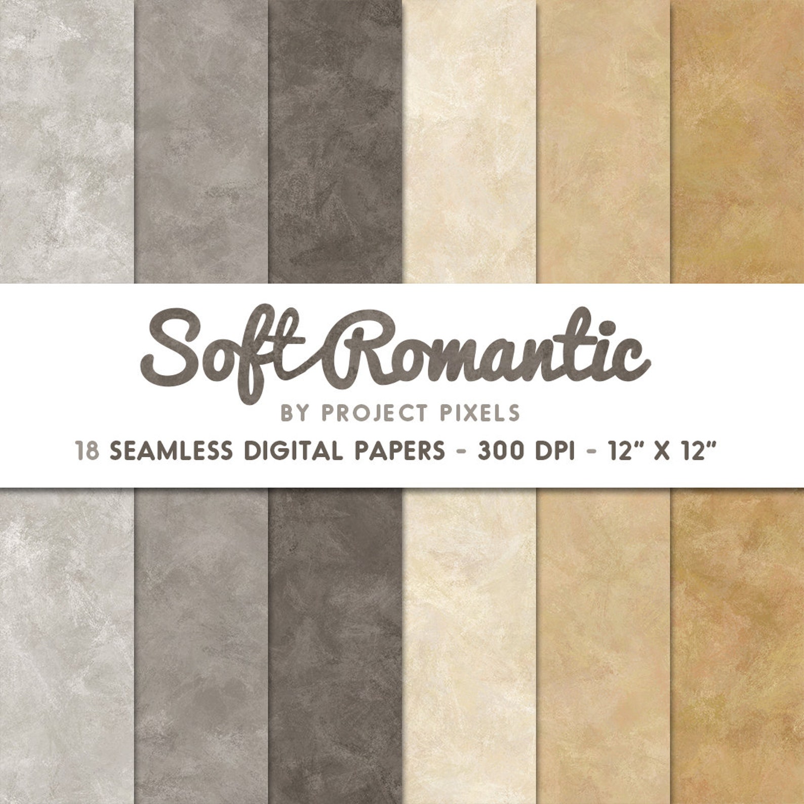 Soft Romantic Digital Paper Pack, Soft Art Textures, Gradient Paper ...