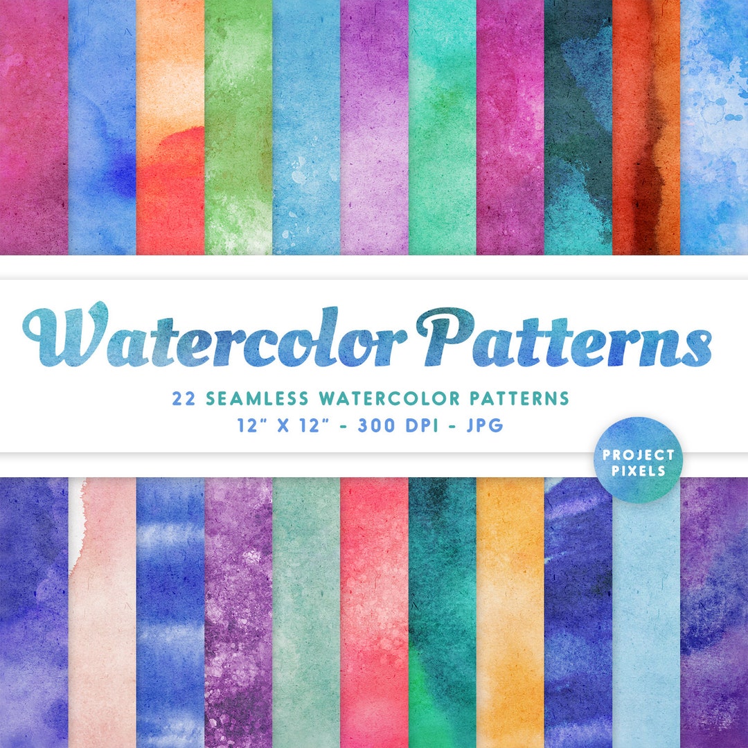 Watercolor Patterns, Seamless Texture Patterns, Digital Paper ...