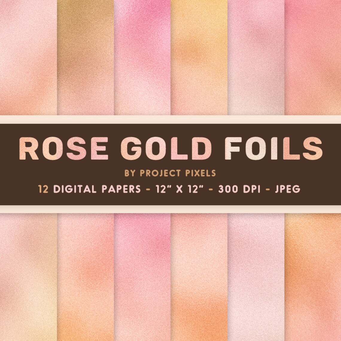 Rose Gold Foils Digital Paper Gold Metallic Texture Rose - Etsy