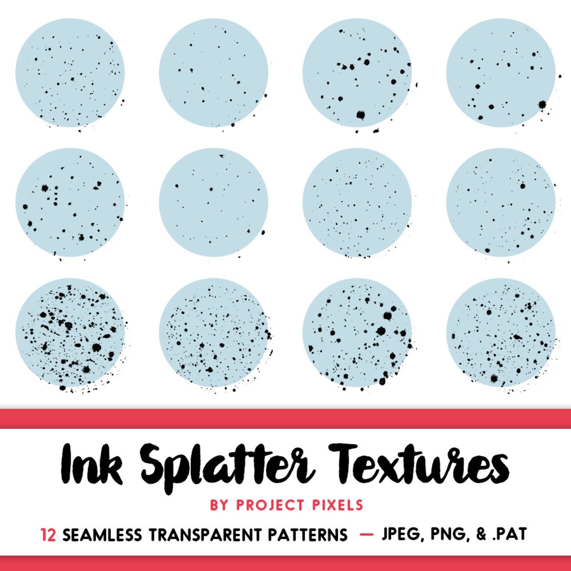 Ink Splatter Textures, Grunge Seamless Patterns, Ink Clip Art, Ink ...
