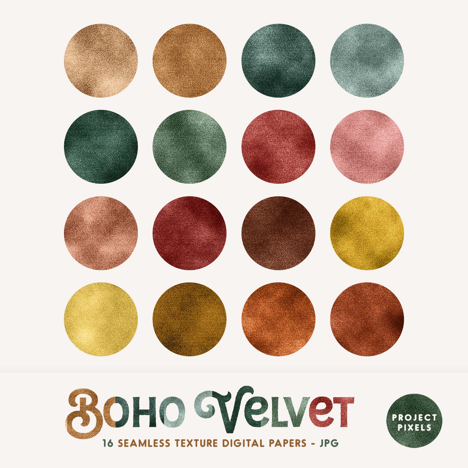 Boho Velvet Digital Paper Pack With Rich Velvet Seamless Textures and ...