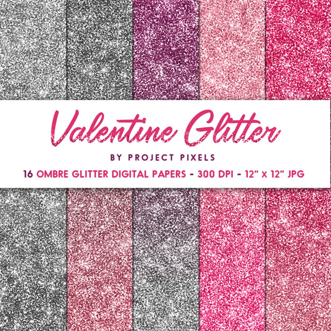 Valentine Ombre Glitter, Digital Paper, Glitter Background, Glitter ...