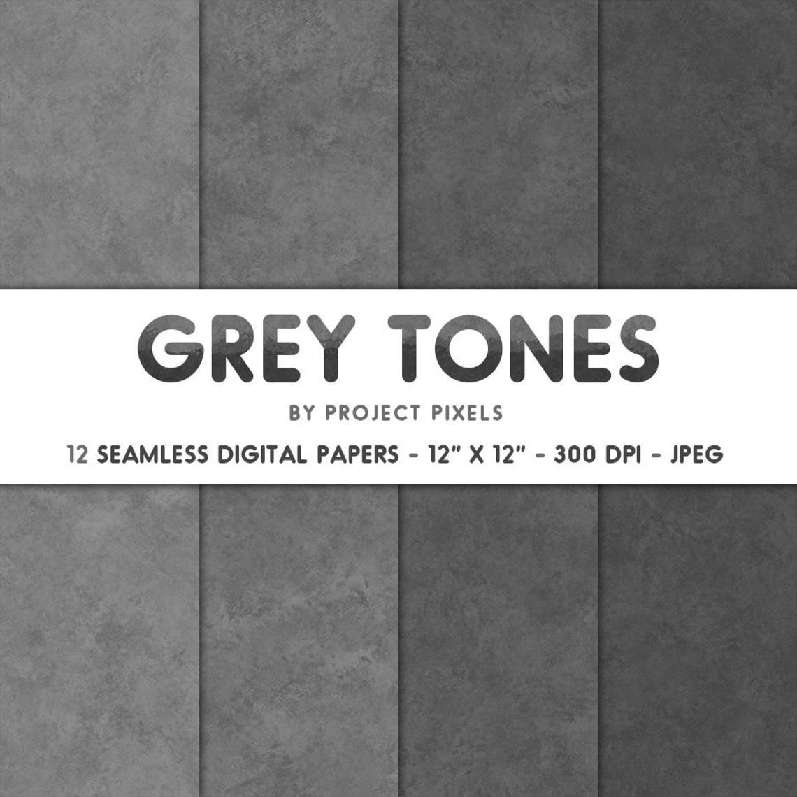 Grey Tones Digital Paper Pack Grey Textures Gradient Paper - Etsy