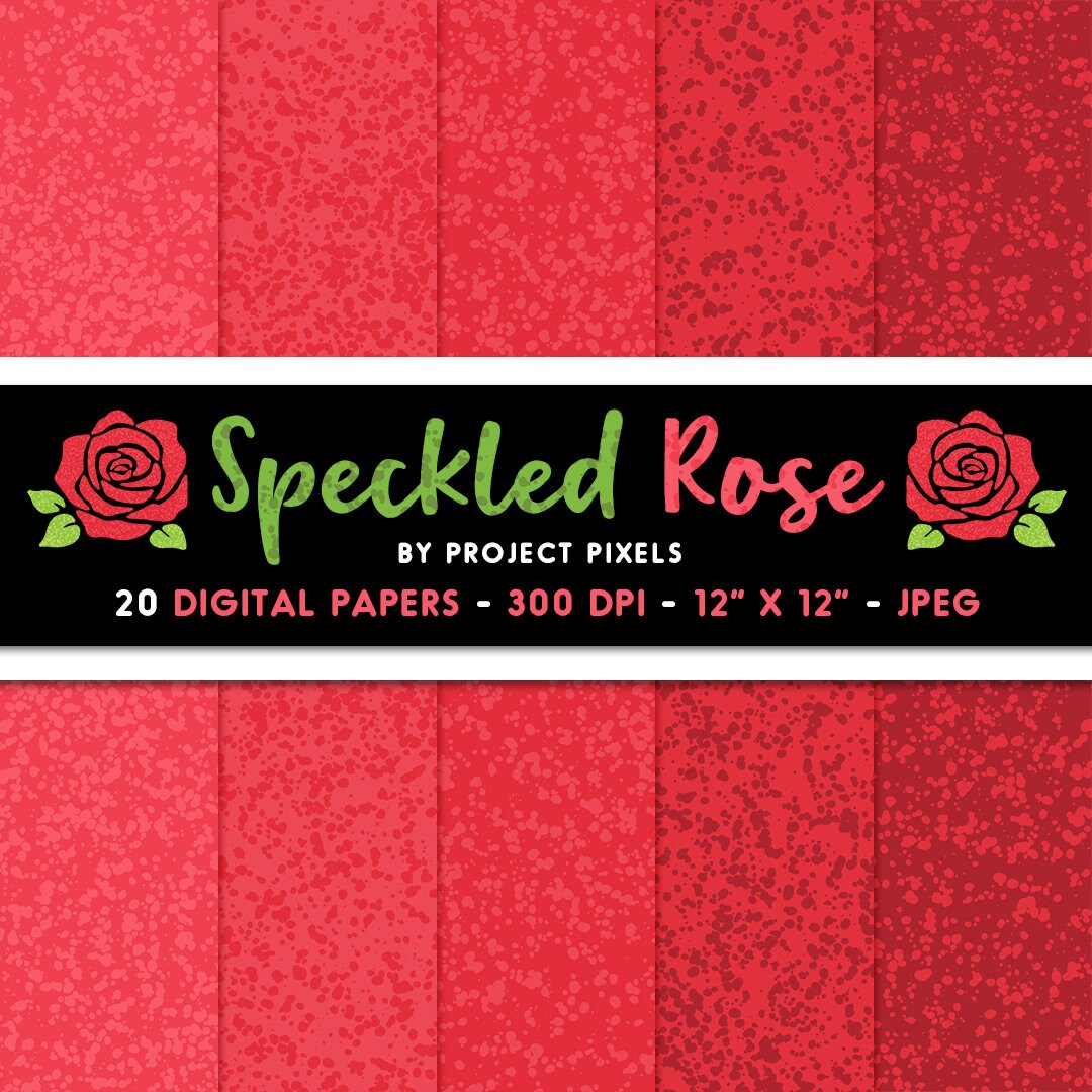 Speckled Rose Digital Paper, Rose Clip Art, Art Texture Paper, Gradient ...