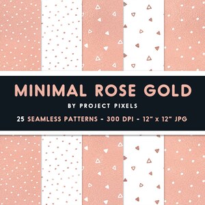 Minimal Rose Gold Seamless Patterns, Digital Paper, Minimal Patterns ...