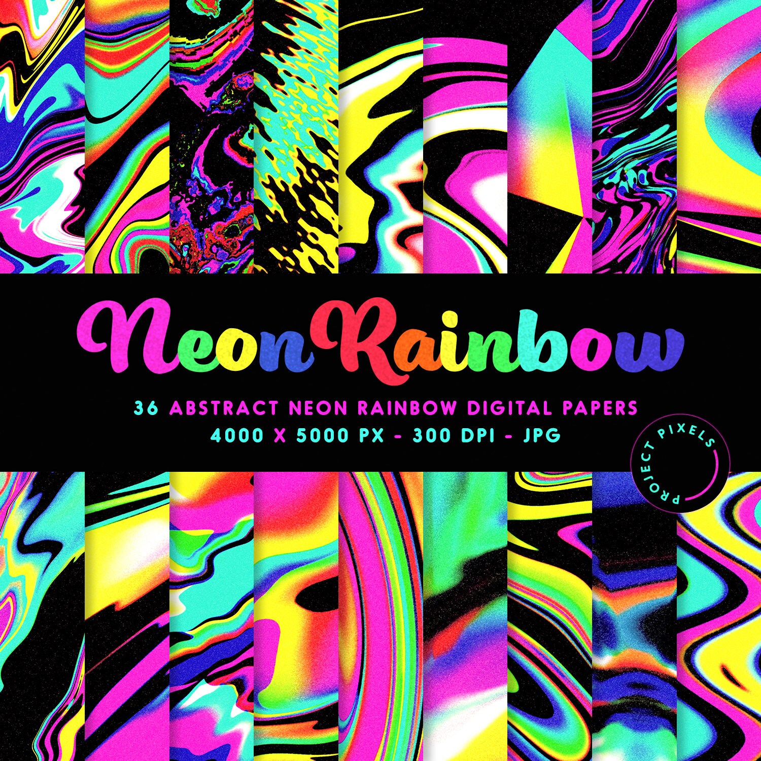 Neon Rainbow, Abstract Glitch Backgrounds, Psychedelic, Trippy, Dreamy ...