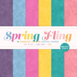 Spring Fling Digital Paper, Cute Art Textures, Easter, Valentine ...