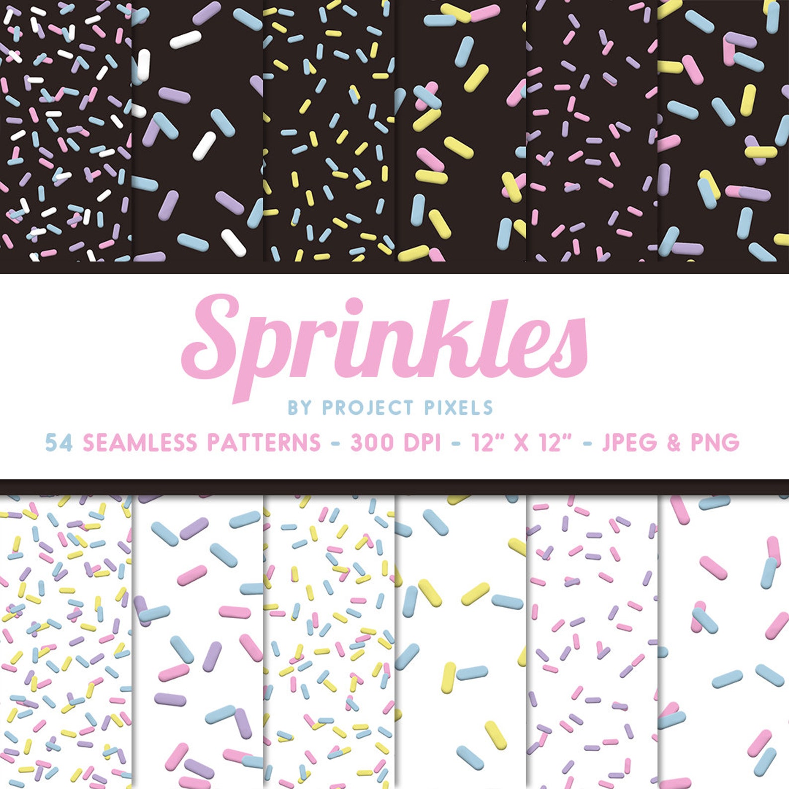Seamless Sprinkles Patterns Digital Sprinkle Paper Donut - Etsy