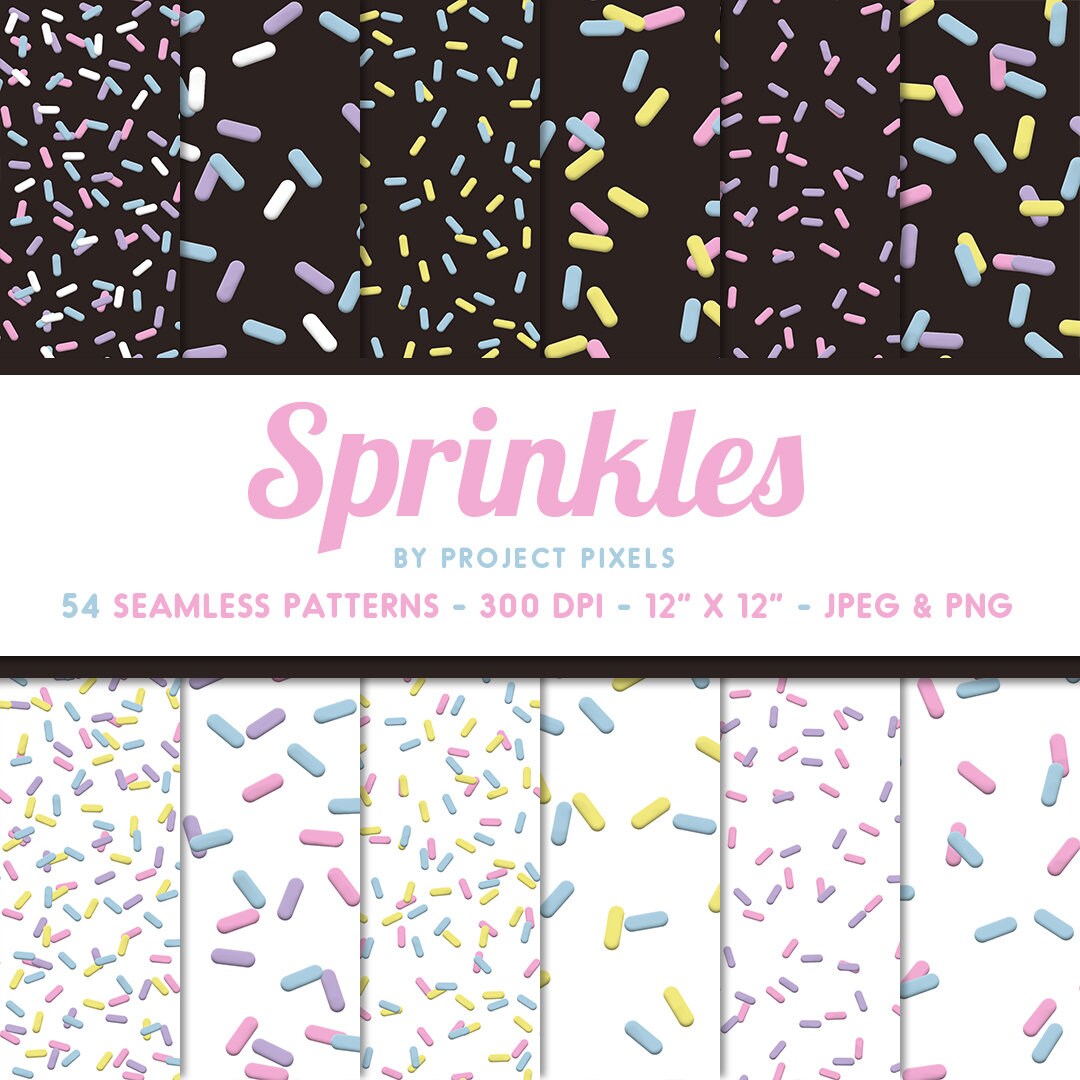 Seamless Sprinkles Patterns Digital Sprinkle Paper Donut - Etsy