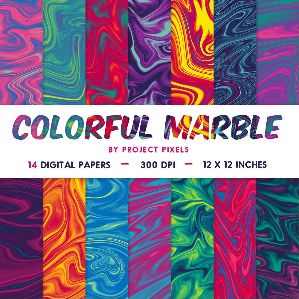 Colorful Marble Digital Paper Abstract Digital Art Marble - Etsy