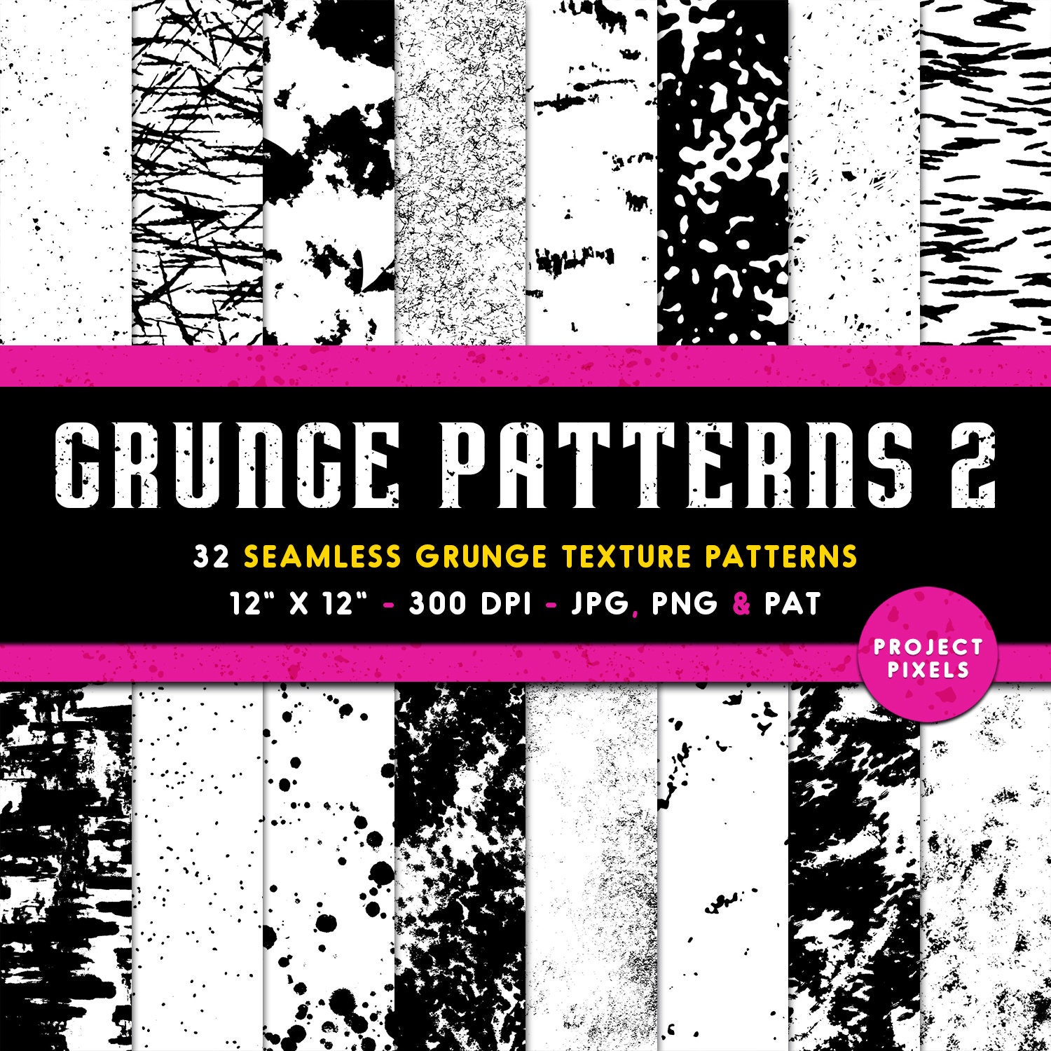 Seamless Grunge Patterns 2, Grunge Textures, Grunge Clip Art, Texture ...