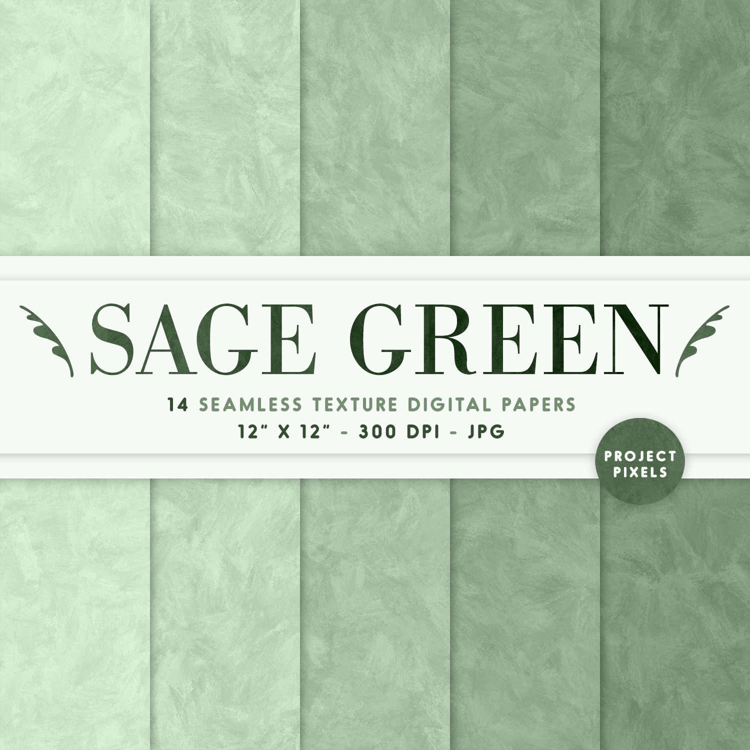 Sage Green Digital Paper Pack, Nature Paper Textures, Gradient Paper ...