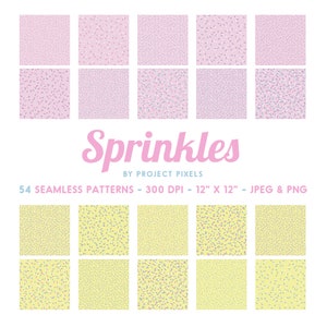 Seamless Sprinkles Patterns, Digital Sprinkle Paper, Donut, Cupcake ...