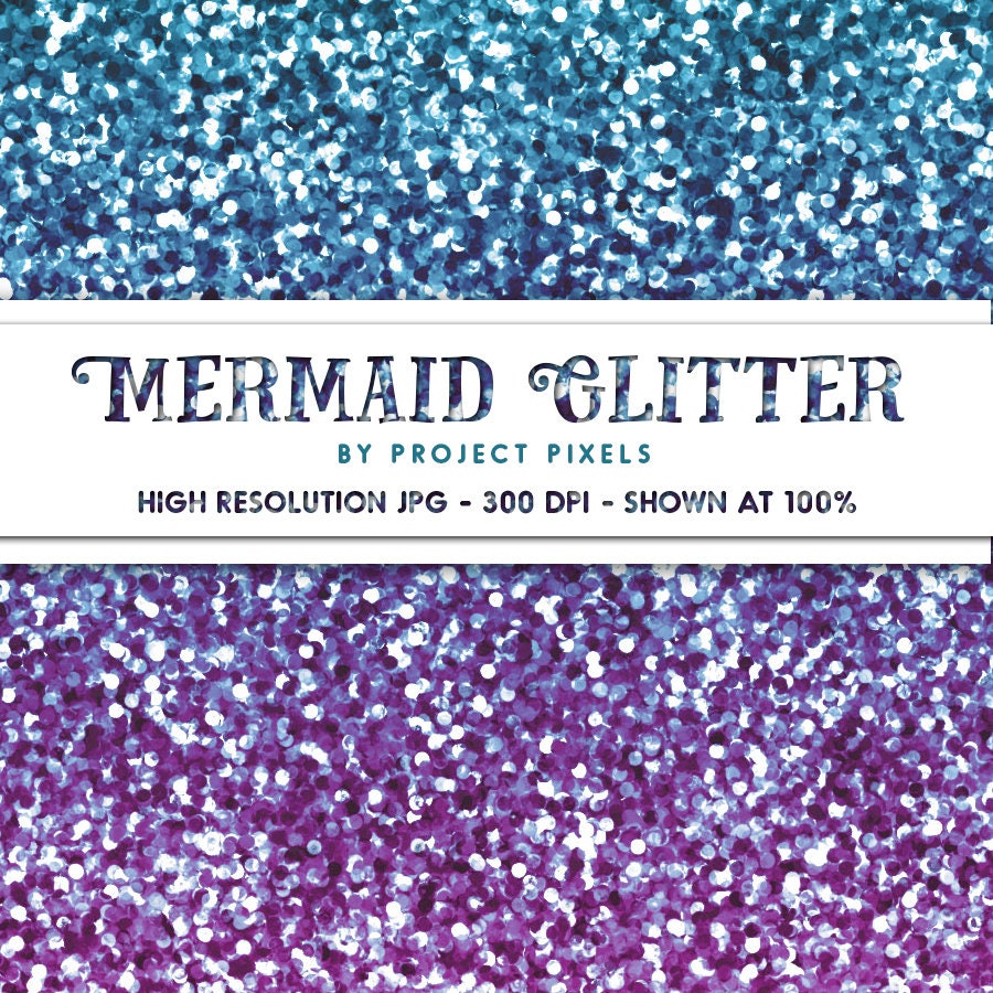 Mermaid Ombre Glitter, Digital Paper, Glitter Backgrounds, Glitter ...