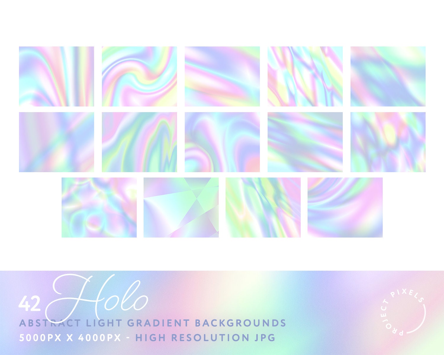 Holo Gradients, Abstract Light Backgrounds, Dreamy, Pastel Rainbow ...