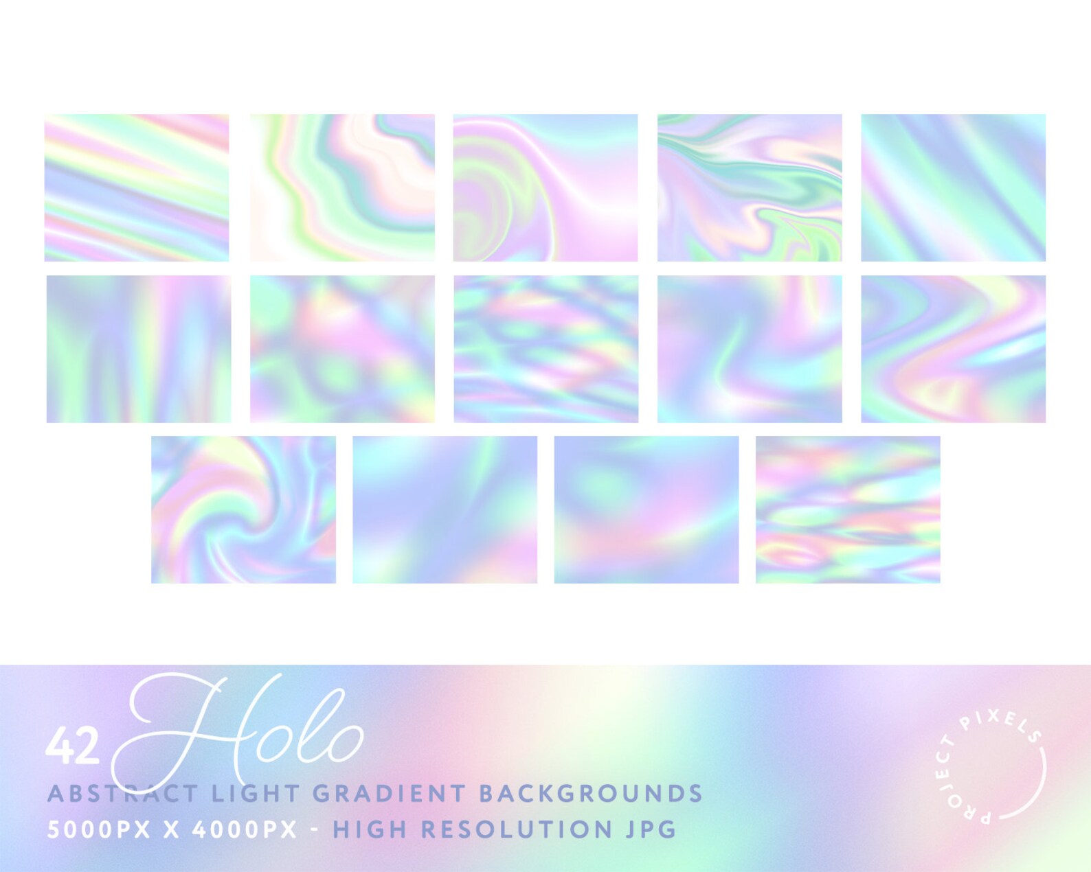 Holo Gradients, Abstract Light Backgrounds, Dreamy, Pastel Rainbow ...