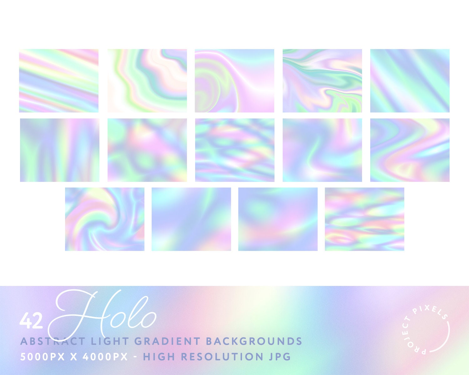 Holo Gradients, Abstract Light Backgrounds, Dreamy, Pastel Rainbow ...
