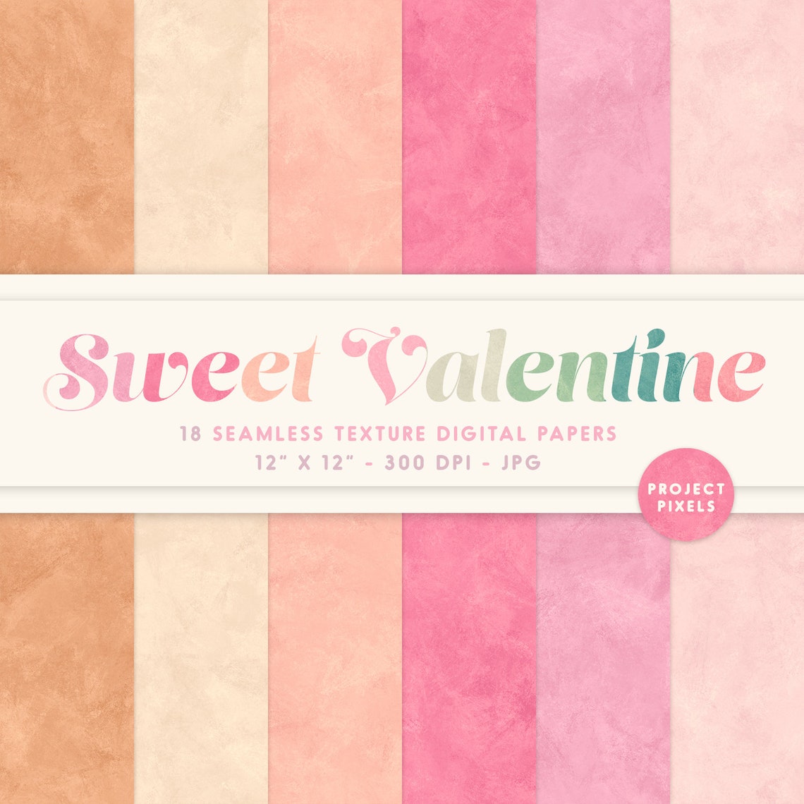 Sweet Valentine Digital Paper, Soft Art Textures, Romantic Colors ...