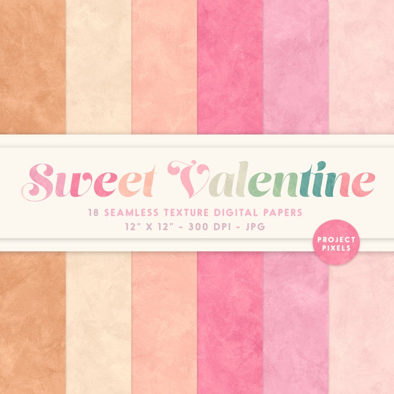 Sweet Valentine Digital Paper, Soft Art Textures, Romantic Colors ...