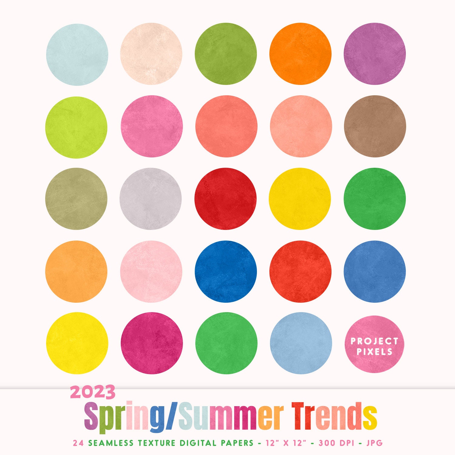 2023 Spring Summer Trends Digital Paper Trending Colors Art - Etsy