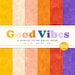 Good Vibes, Fun 60s Color, Digital Paper Pack, Groovy Art Textures ...