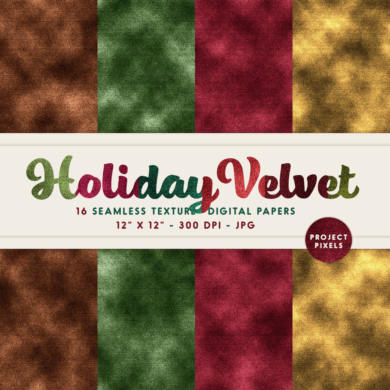 Holiday Velvet, Digital Paper Pack, Rich Velvet Seamless Textures ...