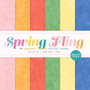 Spring Fling Digital Paper, Cute Art Textures, Easter, Valentine ...