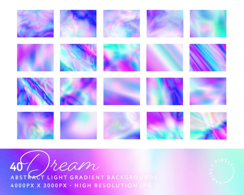 Dream Gradients, Abstract Light Gradient Backgrounds, Dreamy, Neon ...