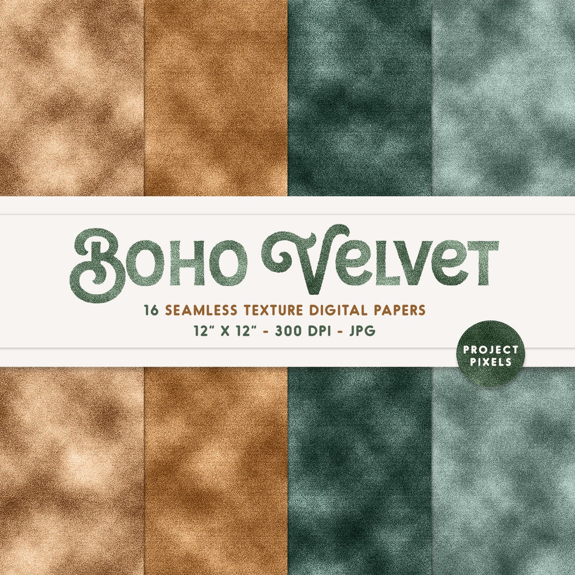 Boho Velvet Digital Paper Pack With Rich Velvet Seamless Textures and ...