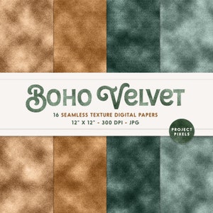 Boho Velvet, Digital Paper Pack, Rich Velvet Seamless Textures ...