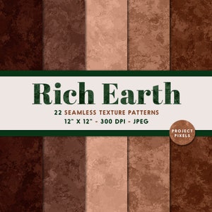 Rich Earth Digital Paper Pack, Dark Nature Textures, Seamless Textures ...