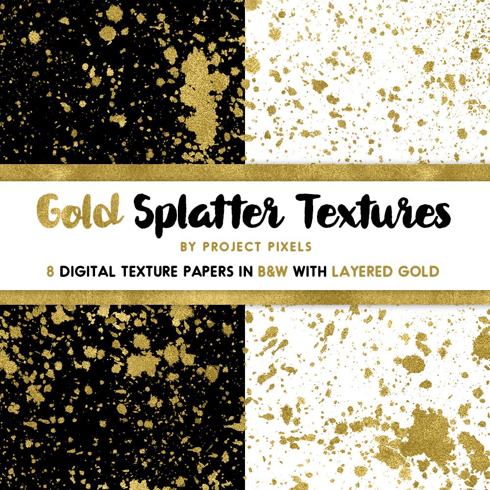 Gold Splatter Textures Gold Grunge Paper Ink Digital Paper - Etsy