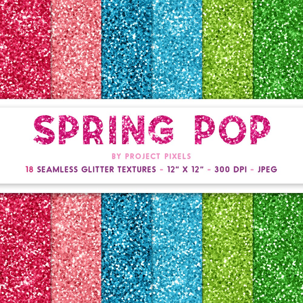 Spring Pop Glitter Seamless Patterns Colorful Glitter - Etsy