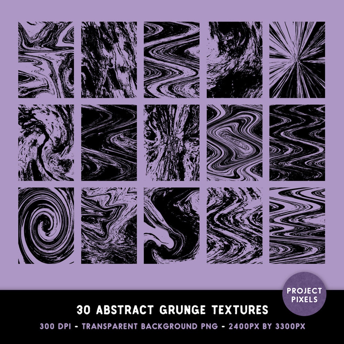 Distortion Abstract Grunge Textures Black and White Grunge | Etsy